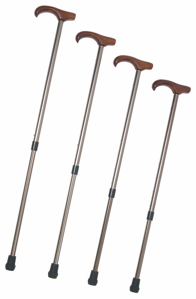 M&P Teleskop Gehstock Spazierstock höhenverstellbar aus Leichtmetall